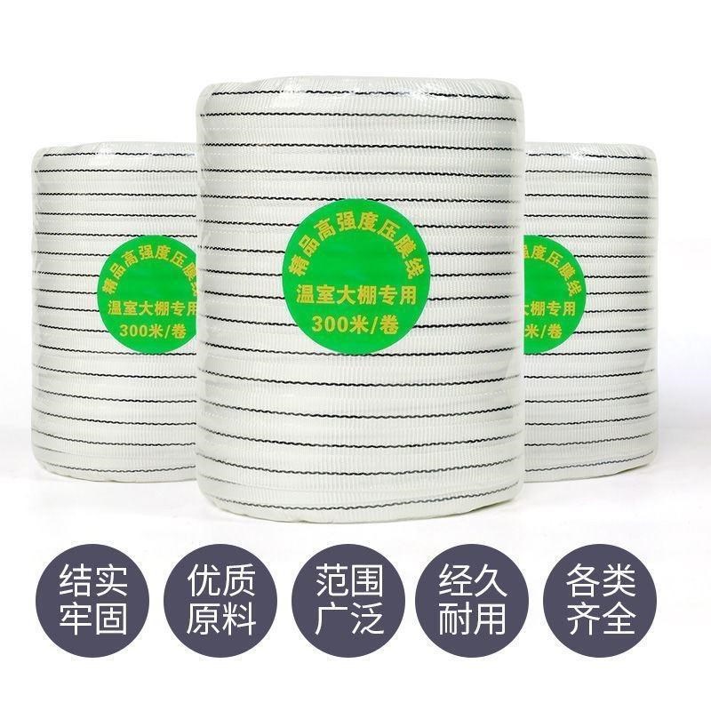 大棚配件压膜带压膜绳高强度涤纶丝压膜线压薄膜白色防风绳防老化