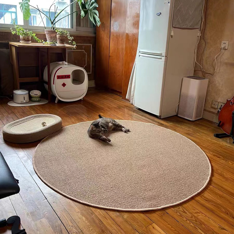宠物地垫猫垫子磨爪猫抓板圆形不掉屑防抓耐磨四季睡觉用猫狗地毯