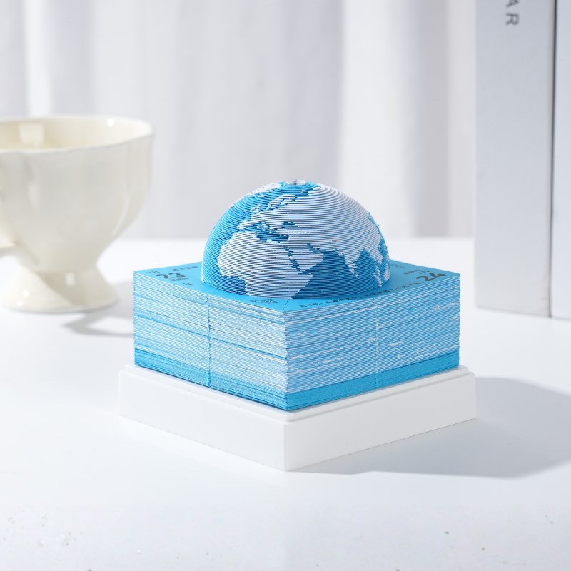 地球纸雕日历3D立体模型手撕2026年新款便签贴圣诞节创意台历定制