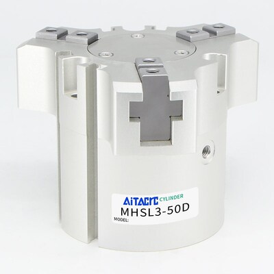 加长SMC三爪手指夹爪气缸MHSL3-16D20D25D32D40D50D63D80D机械手