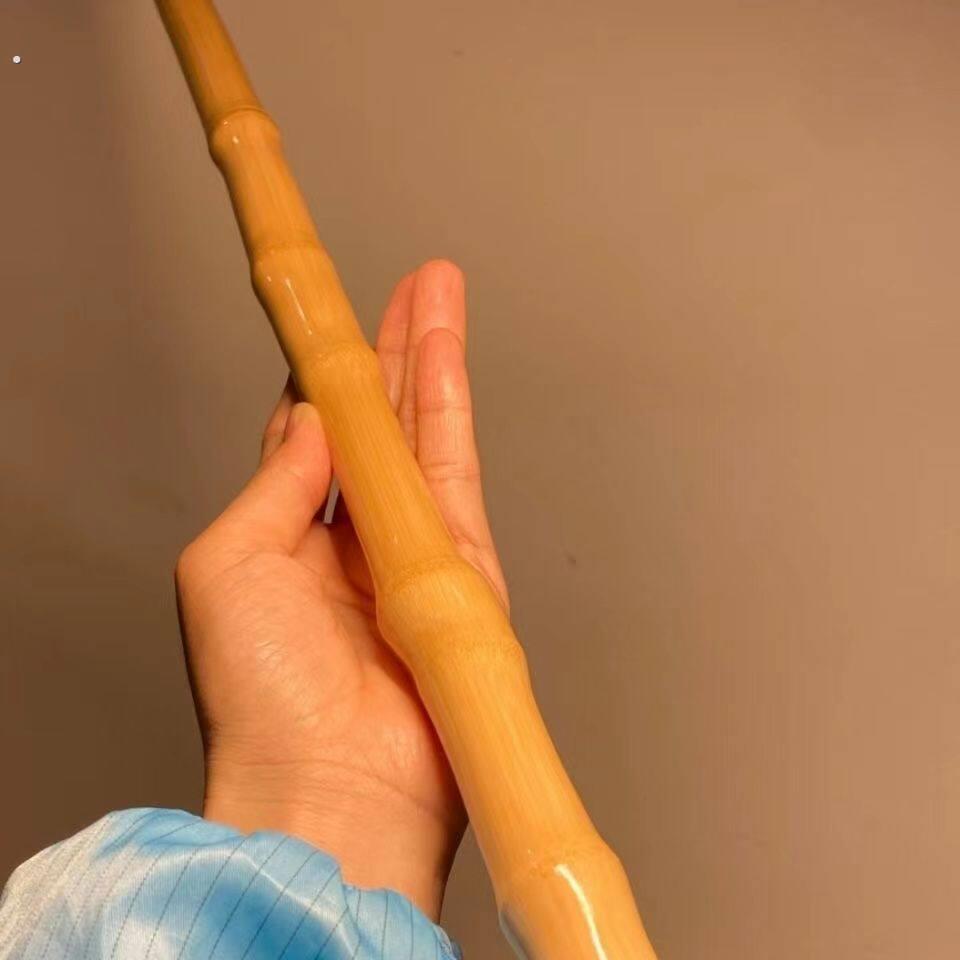 高密度实心竹于谦同款实心玉竹手把件红皮老料异形元宝节文玩手持