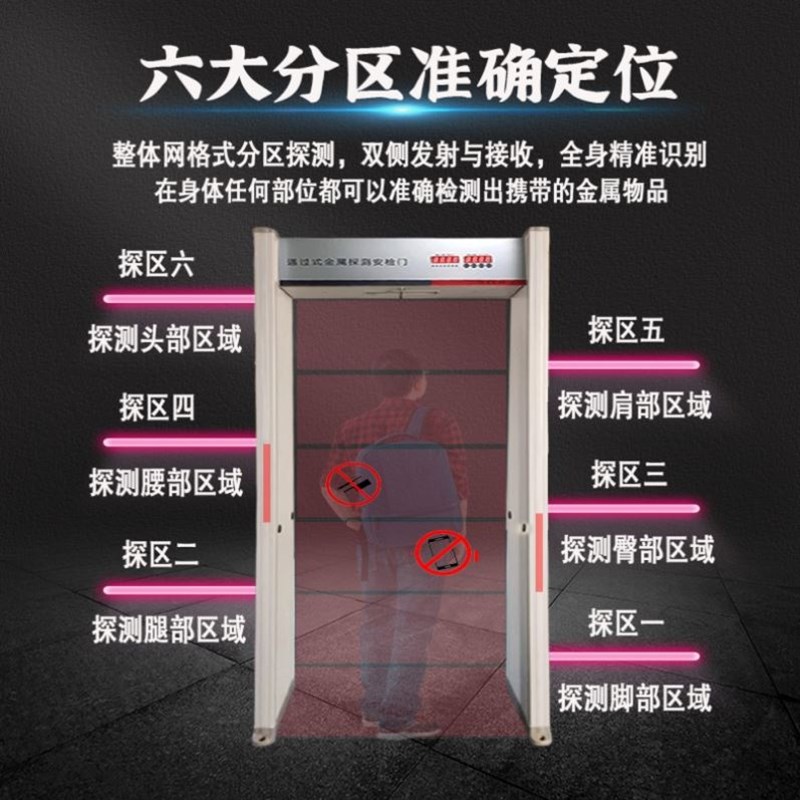 金属探测门工厂安检门酒吧车站手机医院安检机工厂六区检测测铜