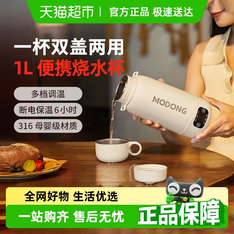 摩动电热水壶便携车载便携烧水杯旅行保温加热水杯户外吨吨热水壶