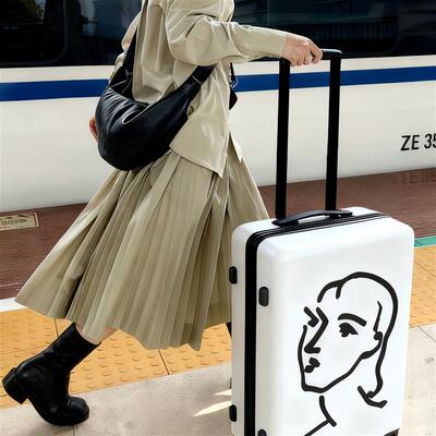 王叔叔只卖拉杆箱极简素描男女行李箱旅行箱20寸登机箱2426拉杆箱
