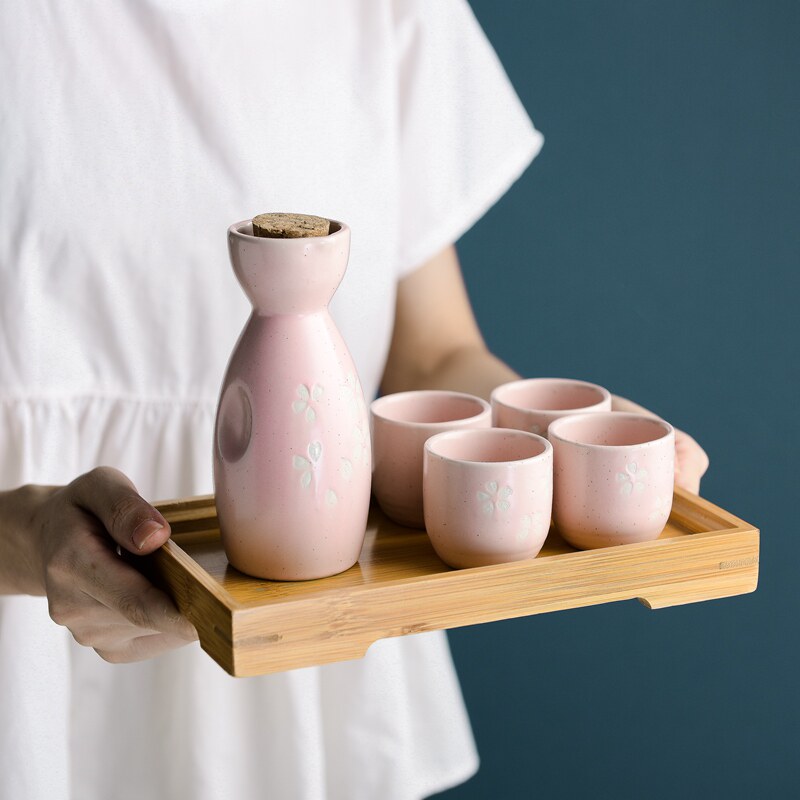 日式清酒壶陶瓷酒具套件 恒温器55复古风格手工制