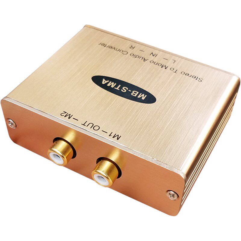 二进一出混音器双声道转单声道左右声道二合一转换器rca音频混合