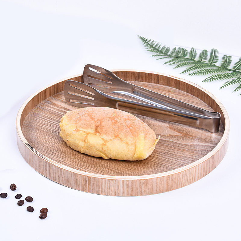 日式实木质托盘圆盘家用茶盘水杯面包果盘酒店餐厅端菜木盘子