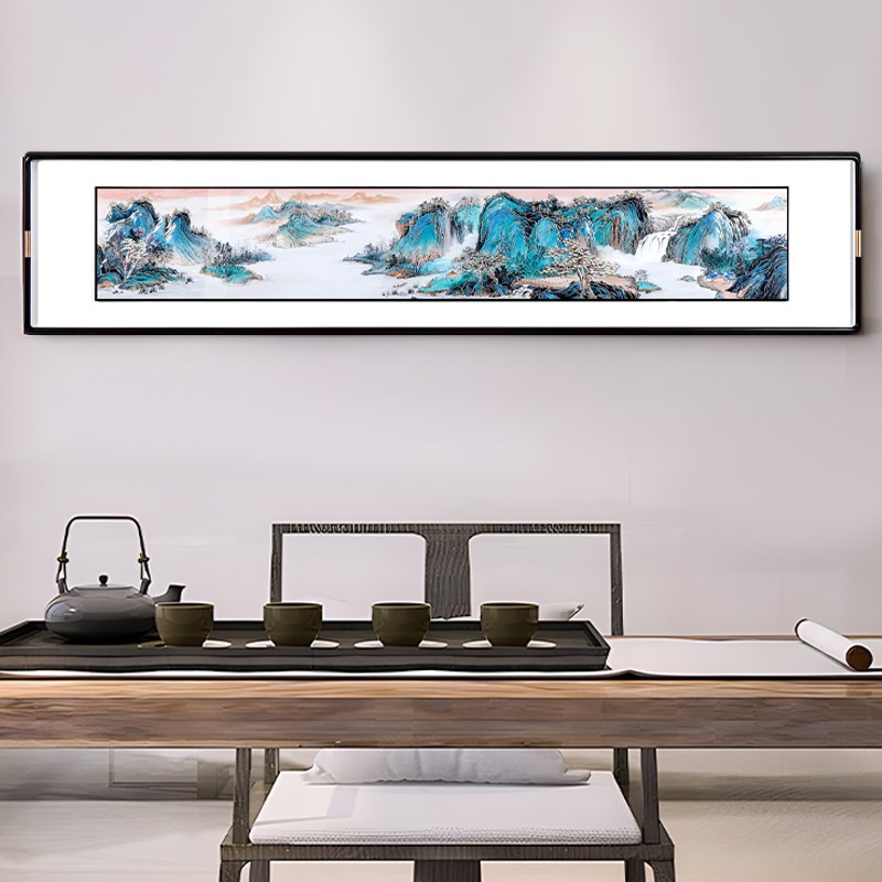 2024年新款高档手工铜雕装饰画新中式客厅沙发背景墙挂画源远流长