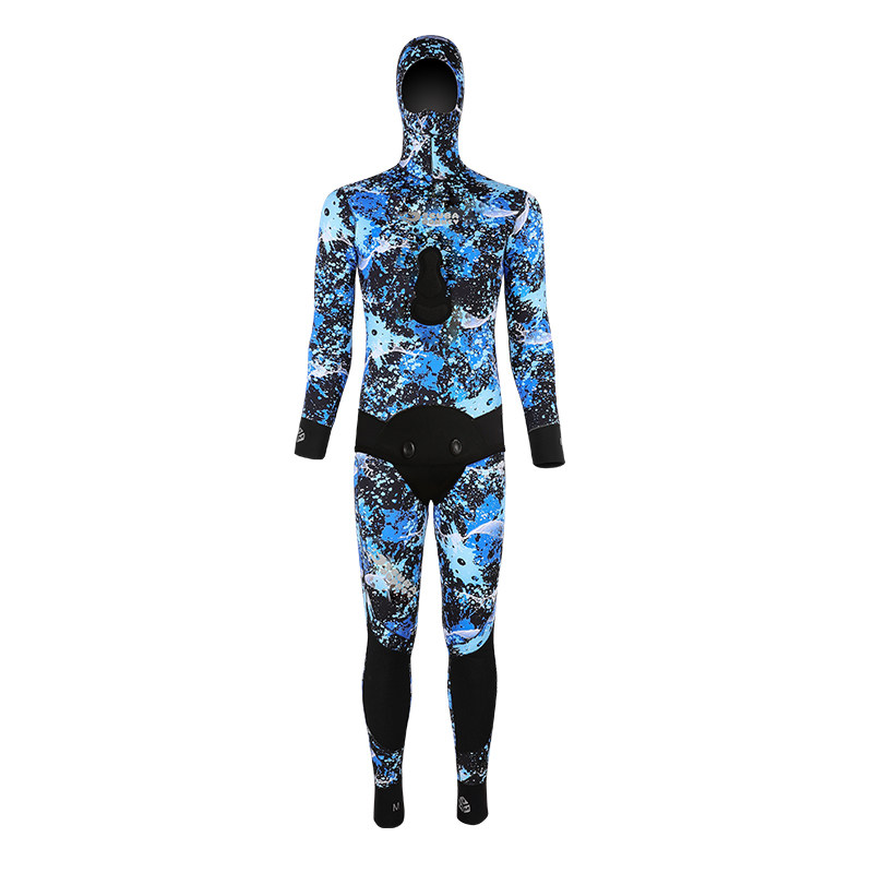 潜水服男两件式1.5-7mm半干 干式自由深浮潜加厚保暖冬游泳连帽全