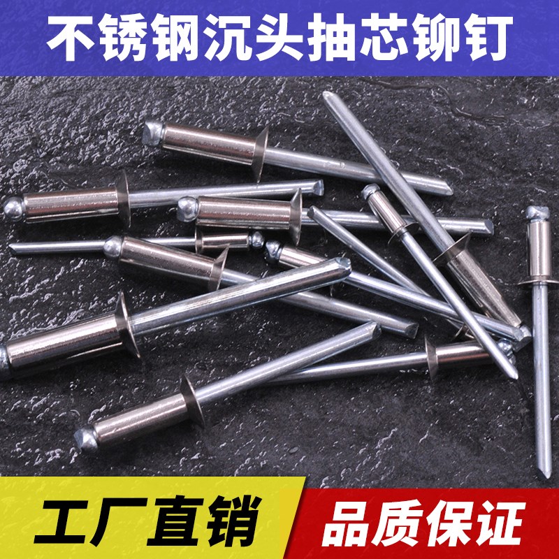 不锈钢抽芯铆钉半不锈钢拉钉开口沉头拉铆钉柳丁平头铆钉工厂直销