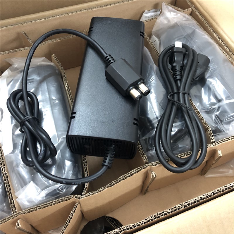 XBOX360 原装SLIM薄机电源线 变压充电器火牛 电源配接器220V直插
