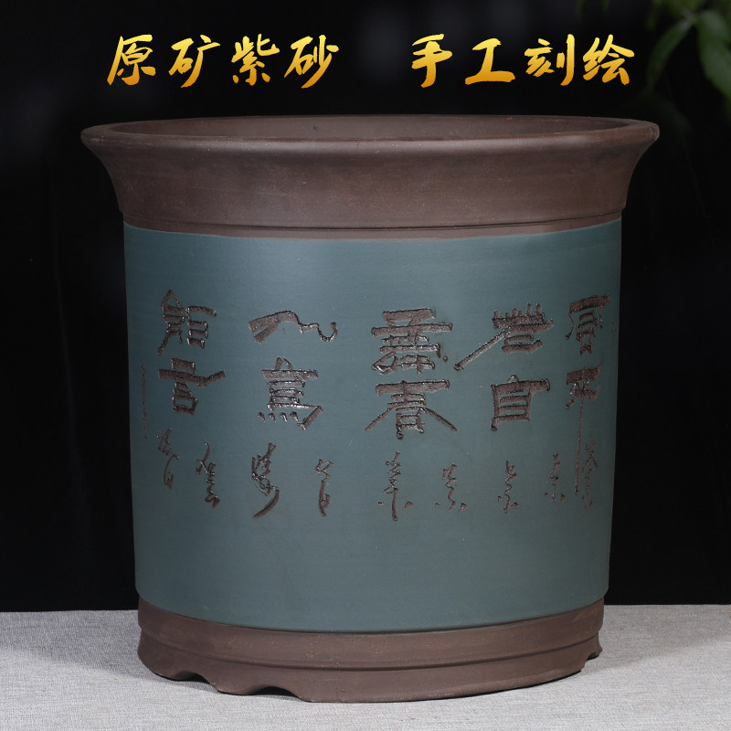 厂家直销特大号紫砂花盆大口径种树花盆高盆陶瓷花盆特价清仓包邮