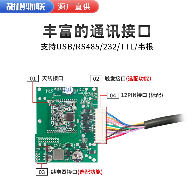 超高频rfid射频识别模块嵌入式二次开发板远距离电子标签读卡器