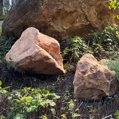 仿真黄色石头PU泡沫雕塑假山造景绿植橱窗岩石楼梯下景观石摆件