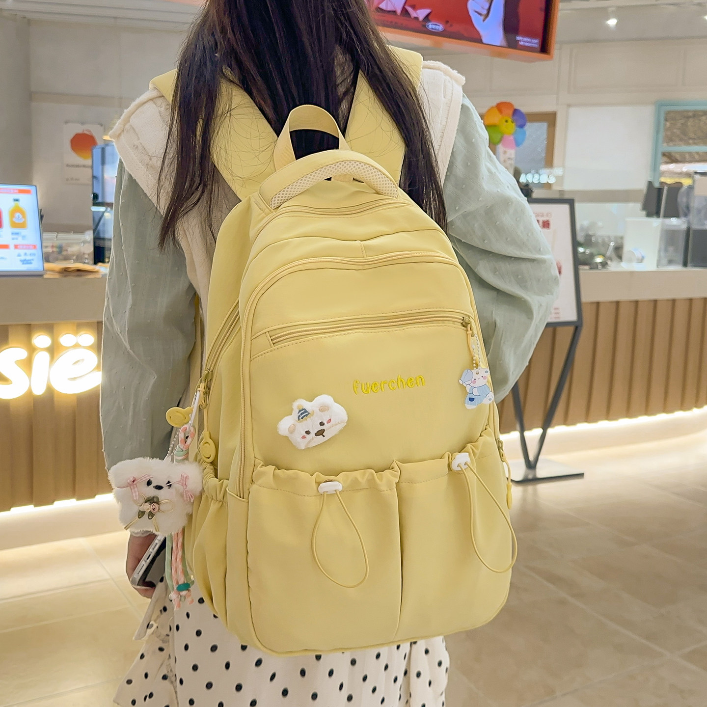 小清新少女书包女大学生韩版高中初中生双肩包校园大容量轻便背包