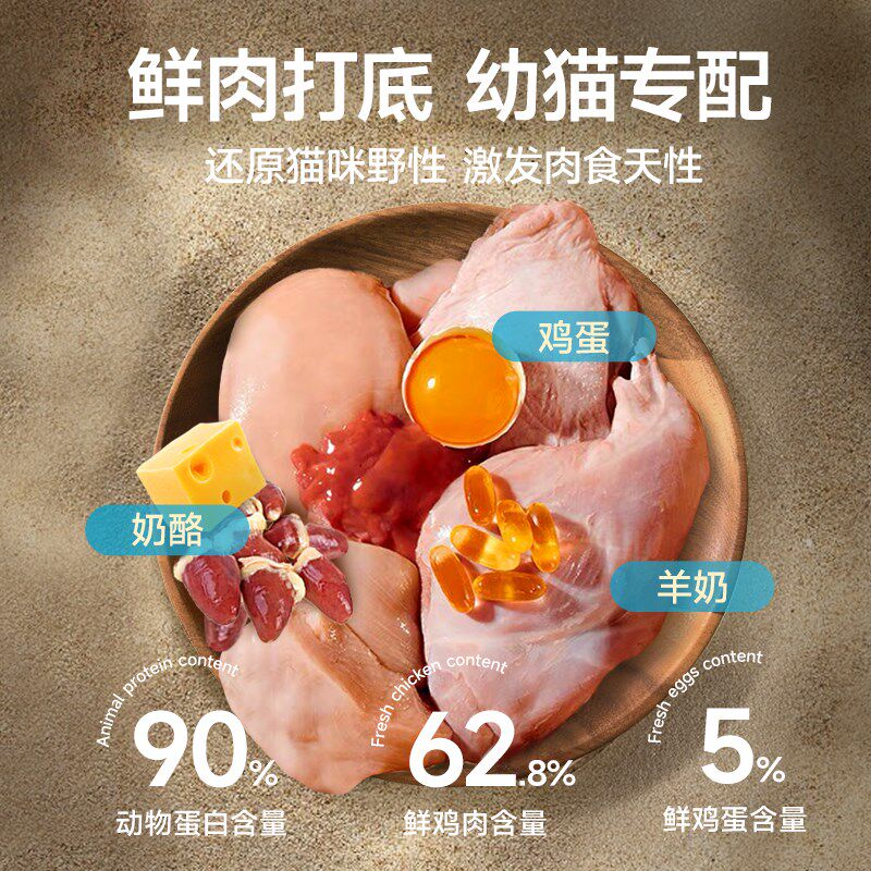 【试吃装】梁小妖猫粮幼猫专用全价膨化营养高钙蛋白奶酪小猫通用