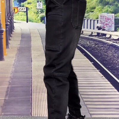 3858秋冬加绒加厚裤子男弹力舒适保暖男裤带绒小脚裤六兜牛仔裤男