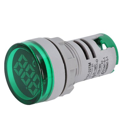 温度表数显圆形水晶膜方形AD16-22MMLED指示灯0-99信号灯小型