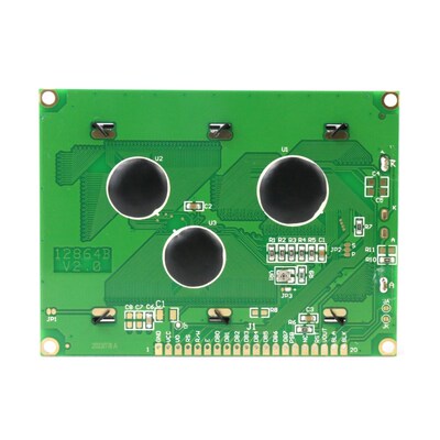 LCD12864B液晶屏5V蓝屏白字中文字库背光单片机并口128x64显示器