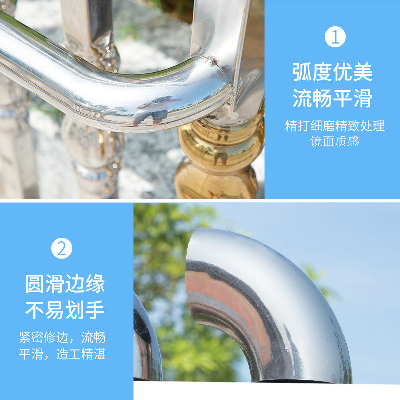 304不锈钢精品弯头楼梯扶手90度转接头工业级排气圆管焊接弯管头