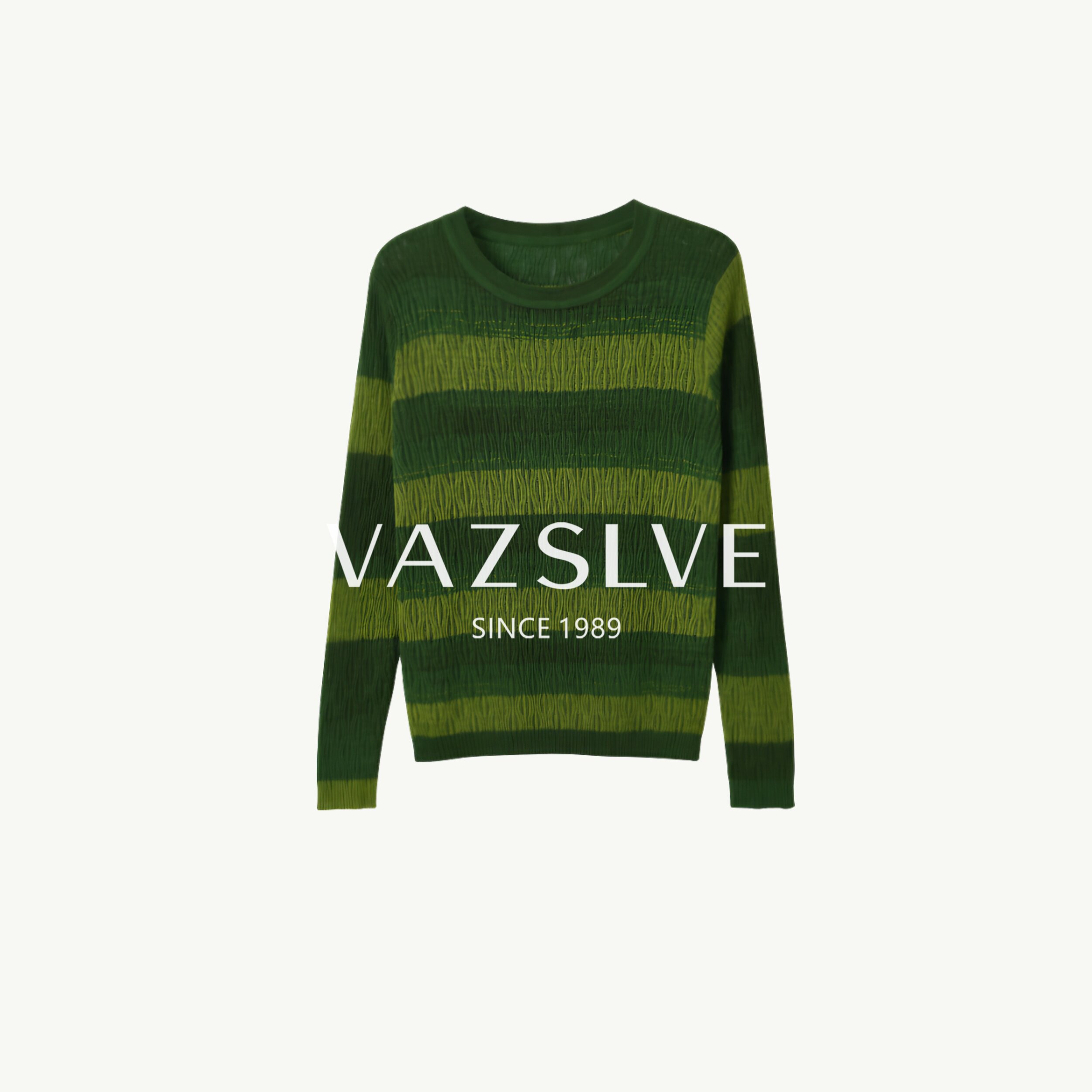 【VAZSLVE/全新奢品】捡漏 法式圆领镂空撞色条纹针织衫TZ25059