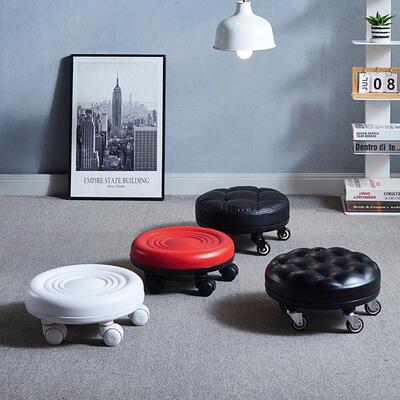 美缝滑轮凳带轮凳家用学步凳儿童凳子客厅小修矮凳换鞋脚凳凳静音