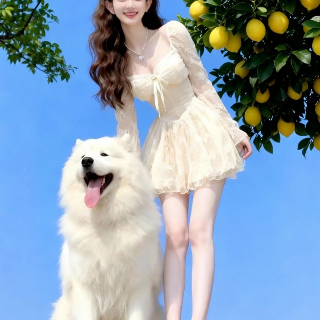 法式温柔风巨好看2026春季收腰显瘦蕾丝裙清纯系乖乖妹穿搭连衣裙