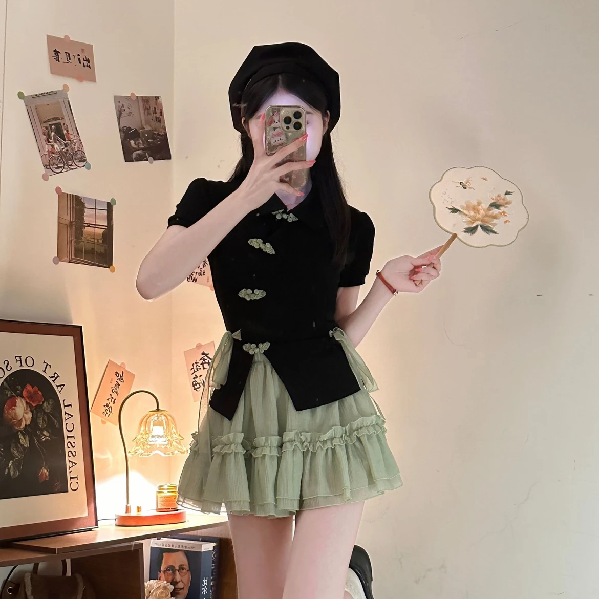 女装春色中式收腰显瘦盘扣设计感春夏JK制服
