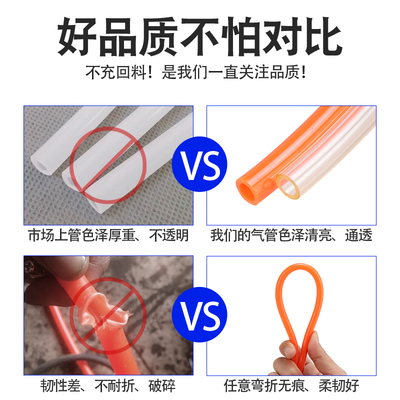 ULEMA气管空压机气泵气管5*8mm耐高压软管带快速接头气钉枪风管