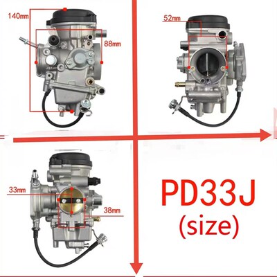 PD33J化油器For Grizzlry 350/400/450 YFM400 Kodiak400摩托车A