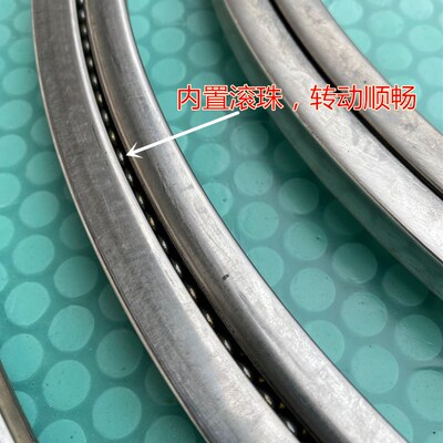 家用酒店圆桌不锈钢转圈餐桌火锅不锈钢钢圈轨道钢化玻璃转盘底座