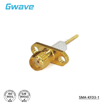 SMA-KFD3-1 /SMA母端接连接器 双孔法兰 DC-18GHz 介质穿墙连接器