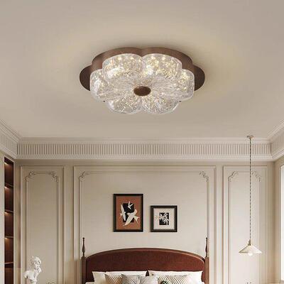 【严选】护眼吸顶新款法式金箔轻意奢端树脂包间灯创KJW花朵灯灯