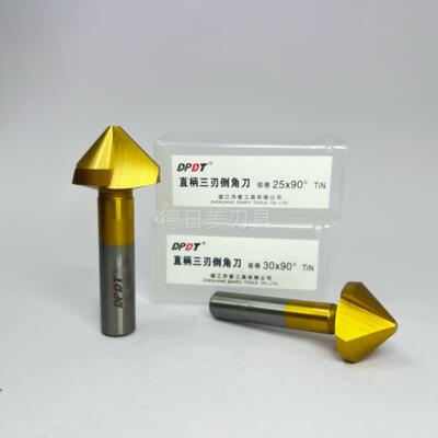 丹普DWWLPT60度倒角0刀直柄含钴单D三刃模具用钻头钢倒角器涂层9