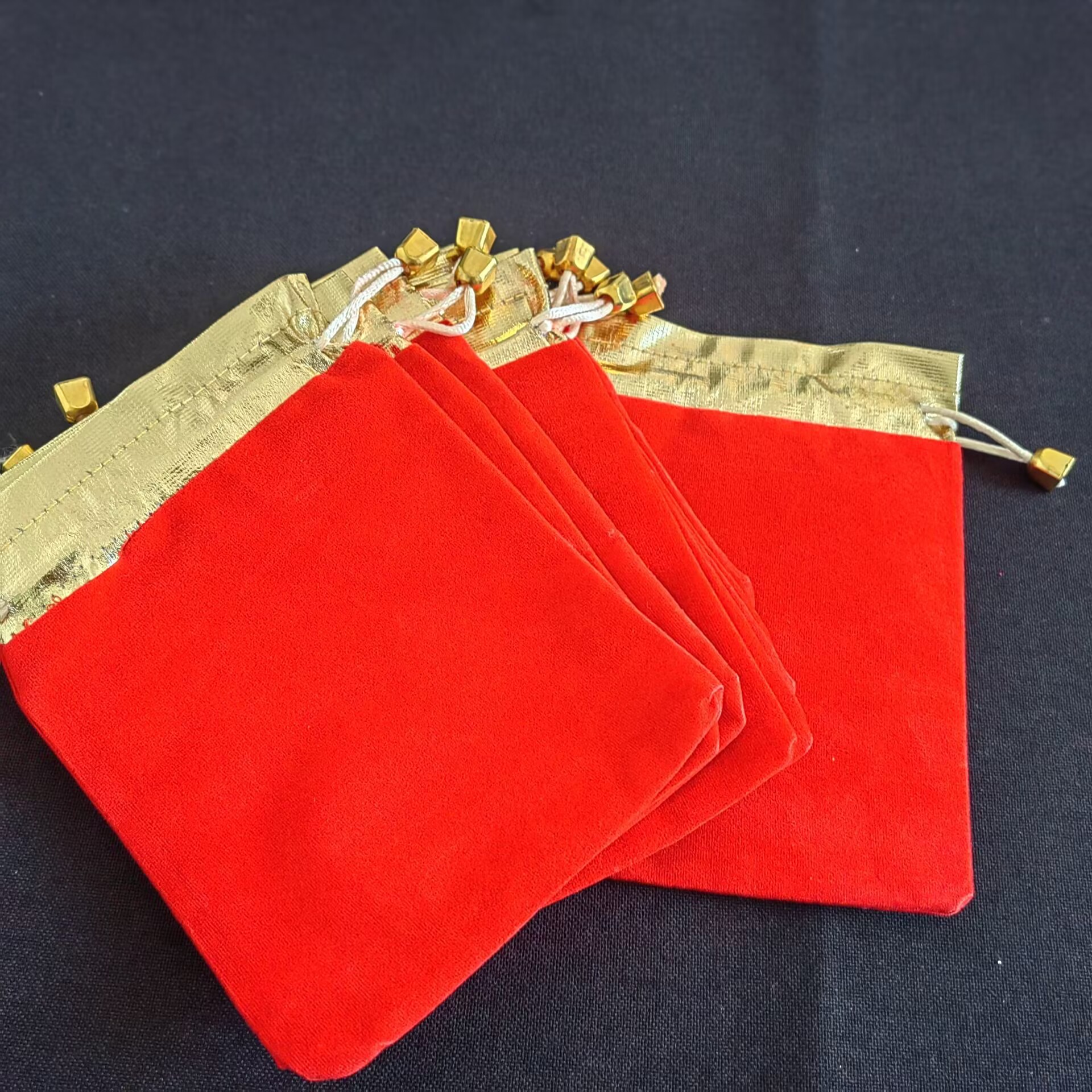 金色边金色口首饰绒布袋子珠宝袋文玩包装袋多种款式绒布锦囊袋钱