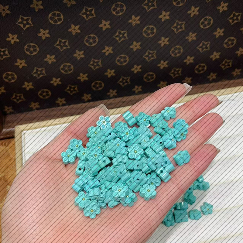 配件饰品配饰隔珠散珠雕刻五瓣花配饰配件diy三通隔珠
