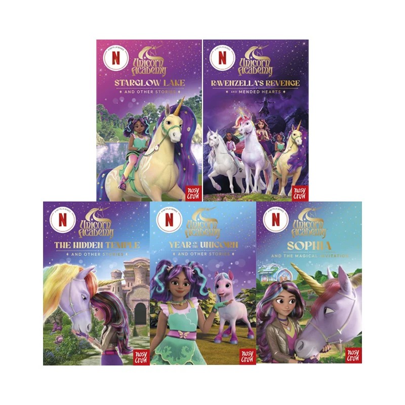预售 英文原版 Unicorn Academy 独角兽学院系列5册 15个故事合集 魔法故事友谊主题 全彩桥梁章节短篇小说