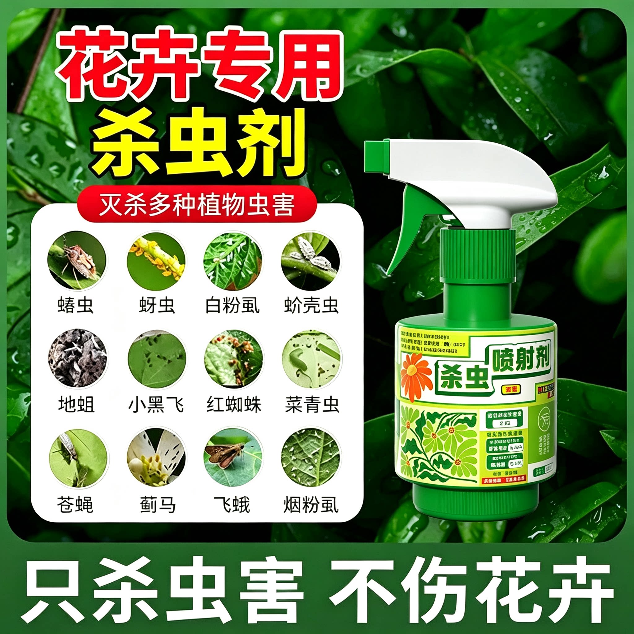 杀虫剂花卉植物室内通用喷雾花草蚜虫月季害虫吡虫啉除虫药剂专