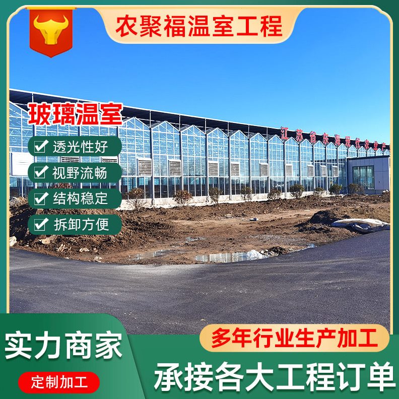 直销玻璃温室大棚安装智能阳光板温室连栋大棚展览花卉蔬菜大棚骨