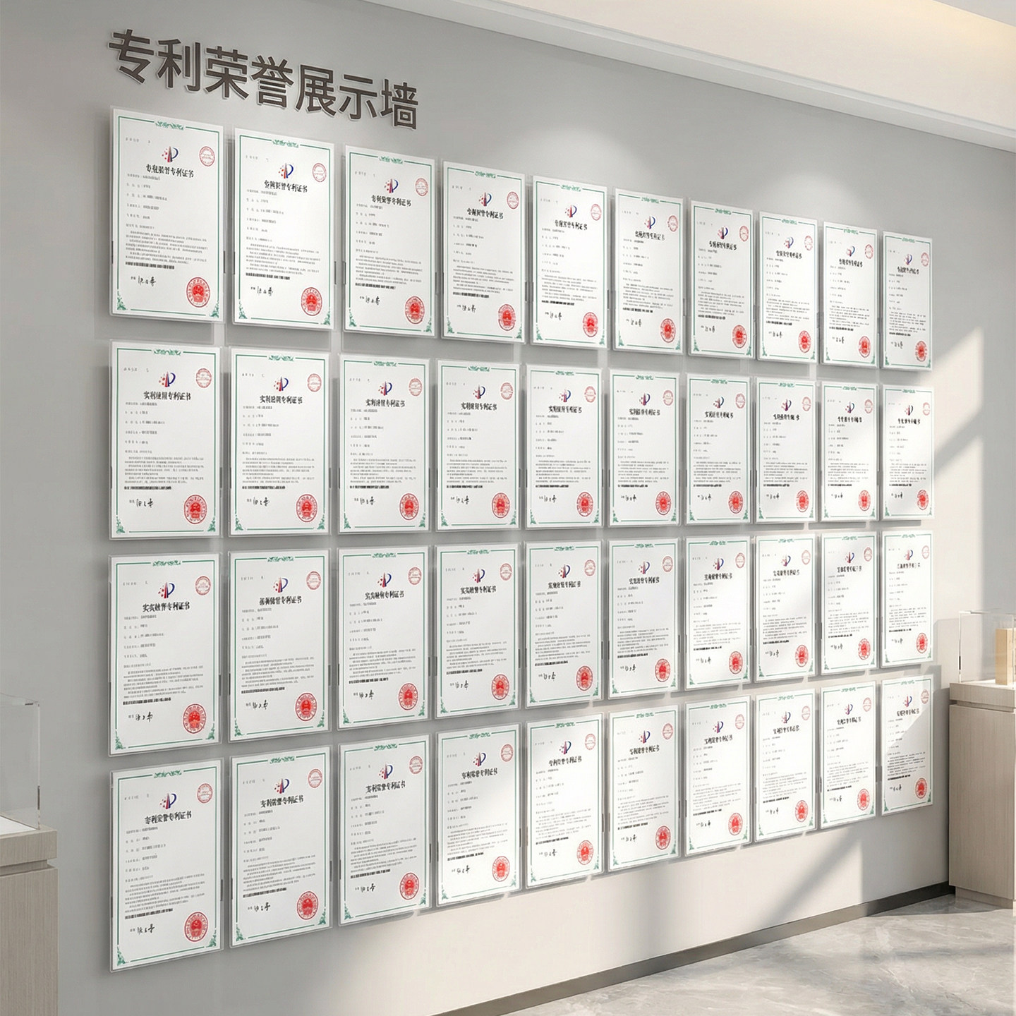 压克力悬浮相框a4专利证书展示框奖状证件挂墙营业执照框架荣誉墙