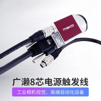 AVT大恒灰点PointGrey FLIR CCD工业相机HRS广濑8芯电源IO触发线
