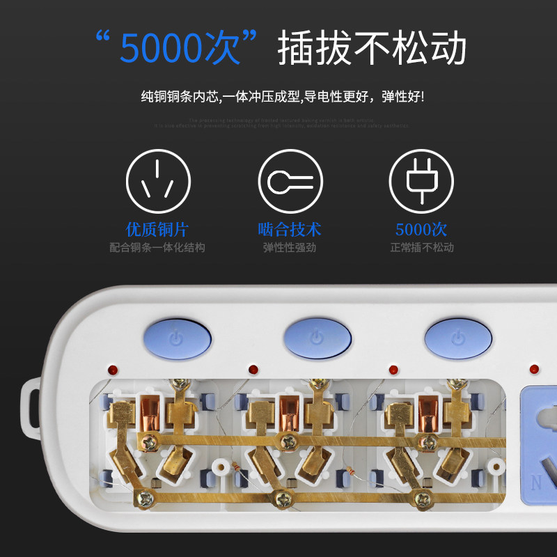 多功能插座插排插板带开关排插家用电源拖接插线板多孔电排加长线