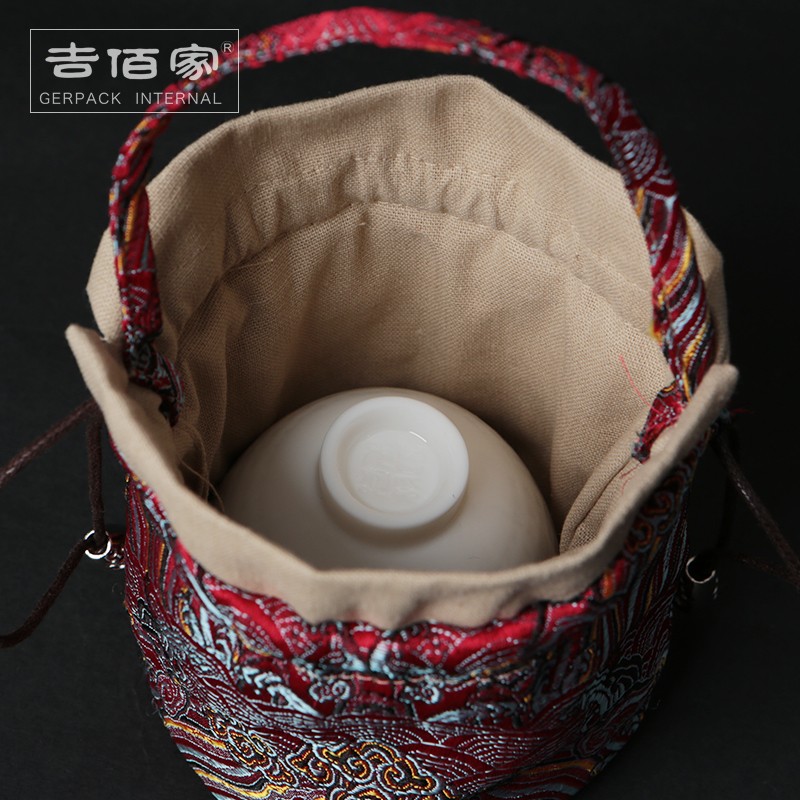 茶具收纳包户外布艺紫砂壶盒旅行盖碗包装罐公道杯茶叶罐小号茶杯