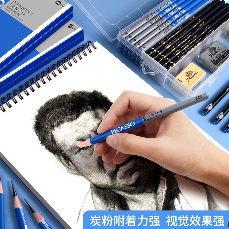 凤凰毕加索铅笔炭笔素描绘画碳笔初学者速写笔2~6b16b铅笔炭笔特