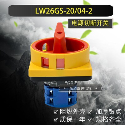 LW26GS旋转开关JYW29GS-20/04-2电源切断组合机床负荷20A挂锁转换