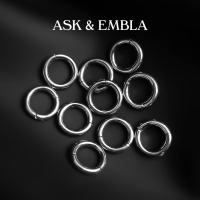 Ask & Embla经典叠戴圆环耳环时尚简洁中性风格设计嘻哈耳饰