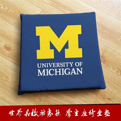 密歇根大学UMich密大周边纪念品学生椅子凳子海绵软垫子坐垫地垫