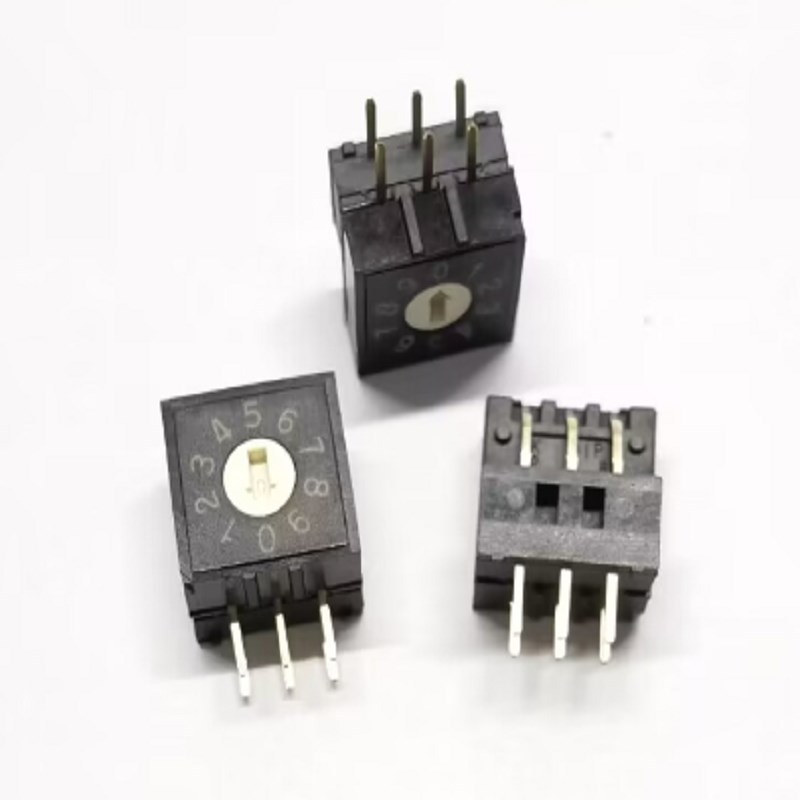 台湾圆达DIP数字编码器RV3AF-10R-V-B拨码编码开关0-9位侧调1284C