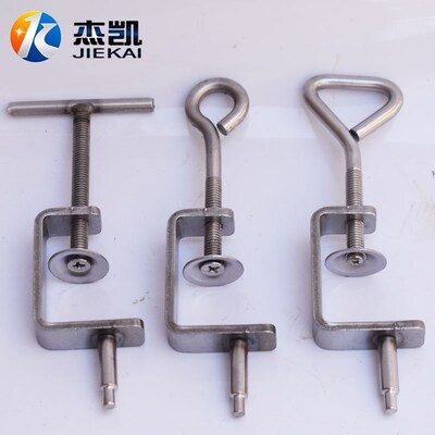 不锈钢304夹具固定卡方卡带圈老虎卡三角夹子UC型卡固定夹开口40