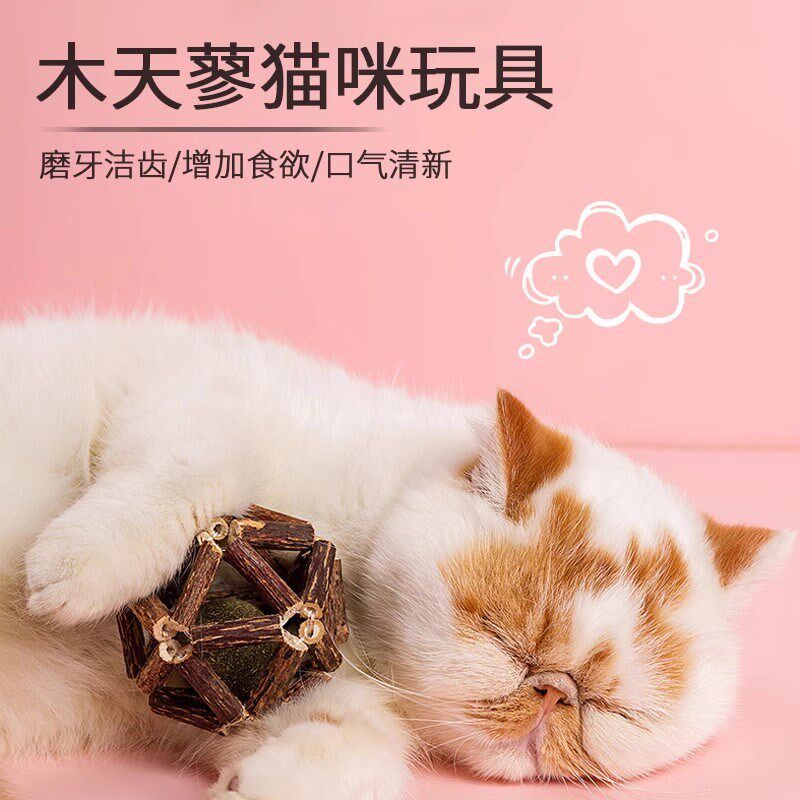 木天蓼磨牙棒薄荷球自嗨神器逗猫棒幼猫可洁齿玩具铃铛球消耗体力